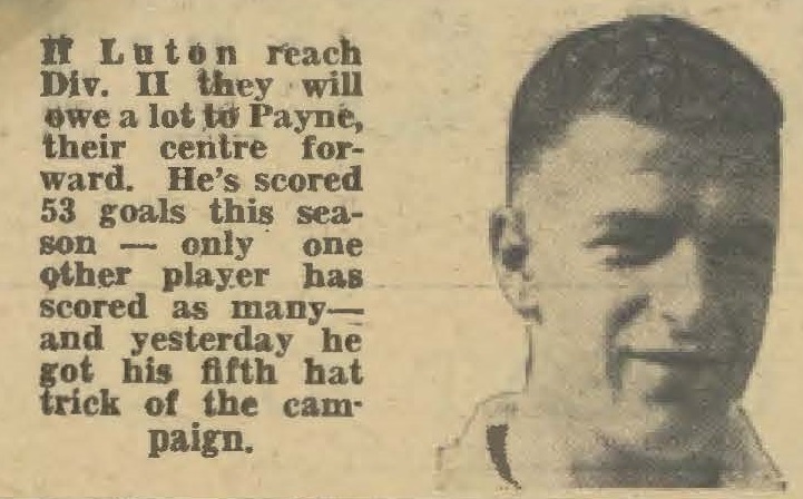 Joe Payne | Hatters Heritage | A History of Luton Town FC