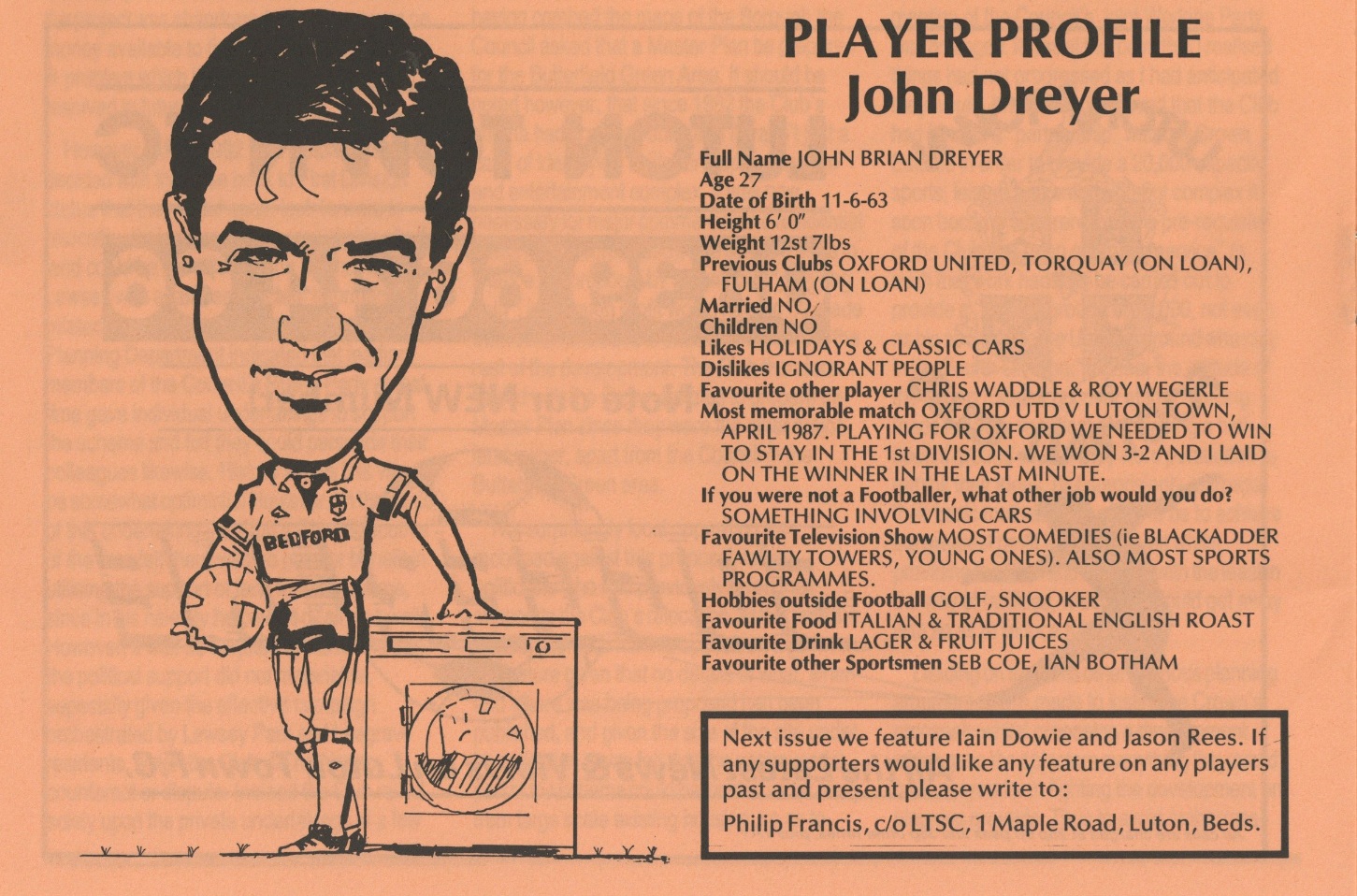 John Dreyer | Hatters Heritage | A History of Luton Town FC
