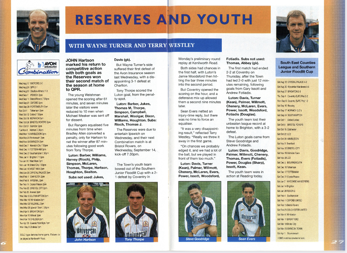 Sean Evers | Hatters Heritage | A History of Luton Town FC