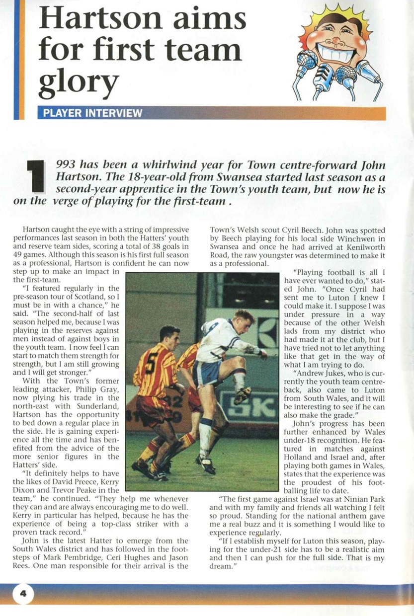 John Hartson | Hatters Heritage | A History of Luton Town FC