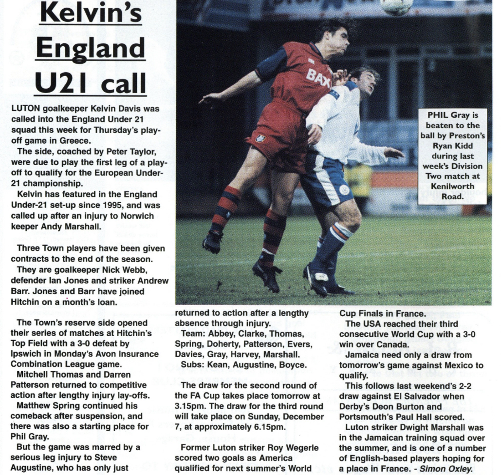 Kelvin Davis | Hatters Heritage | A History of Luton Town FC