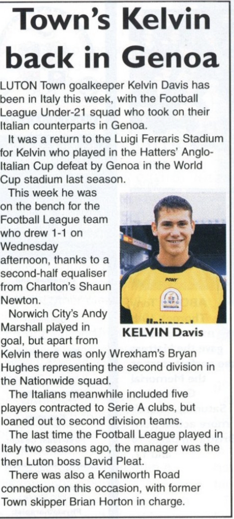 Kelvin Davis | Hatters Heritage | A History of Luton Town FC