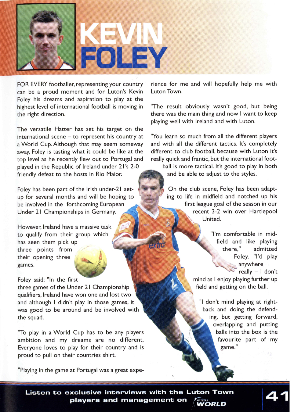 Kevin Foley | Hatters Heritage | A History of Luton Town FC
