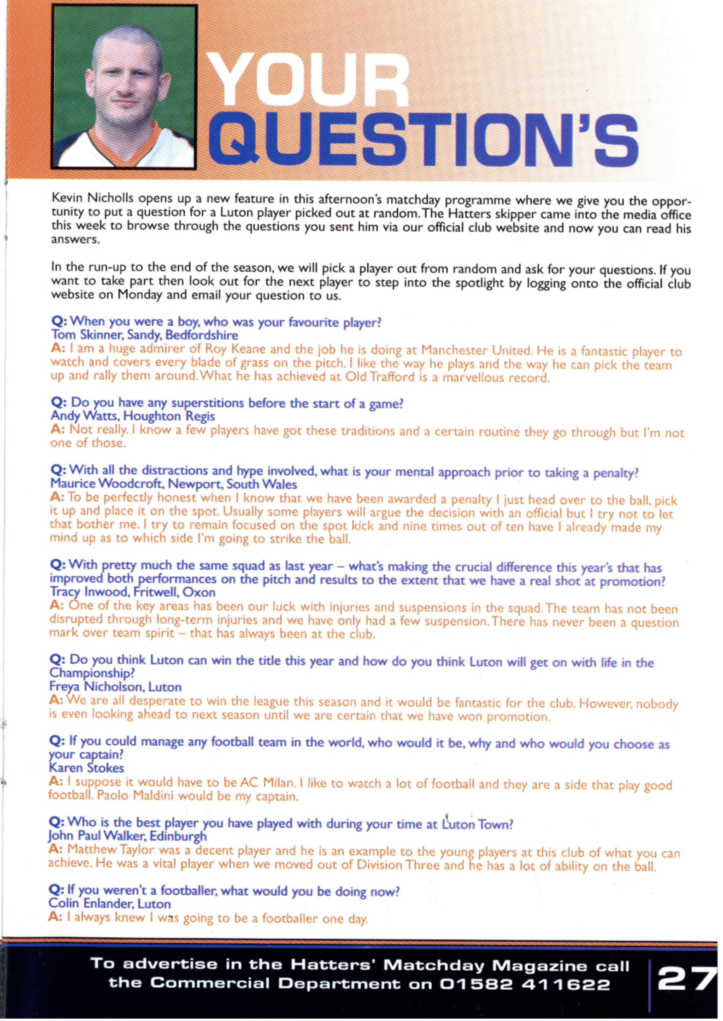 Kevin Nicholls | Hatters Heritage | A History of Luton Town FC