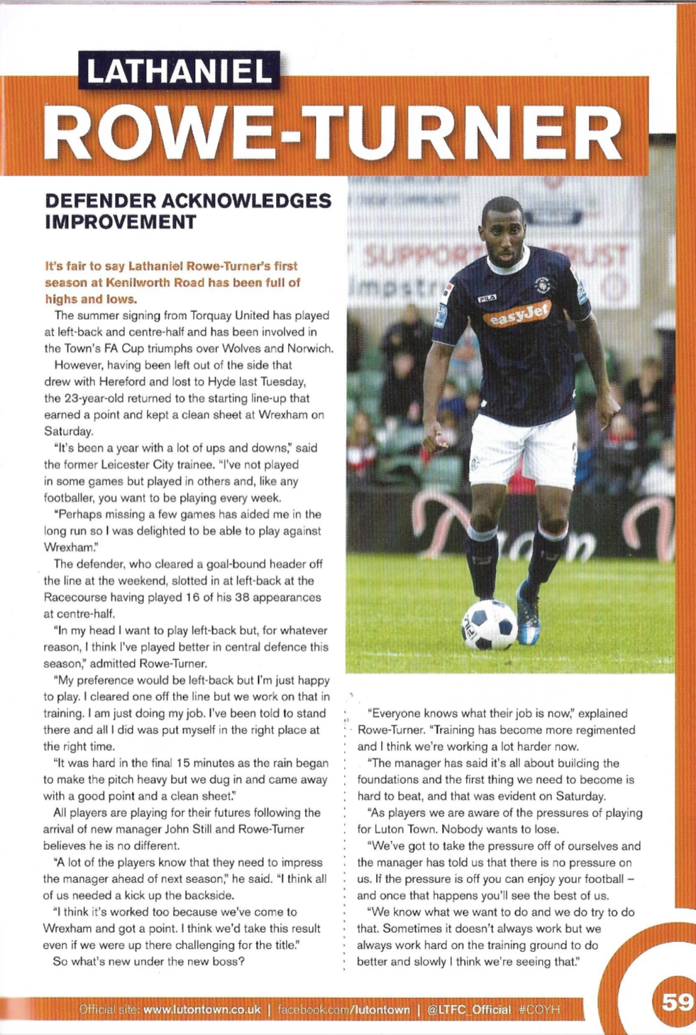 Lathaniel Rowe-Turner | Hatters Heritage | A History of Luton Town FC