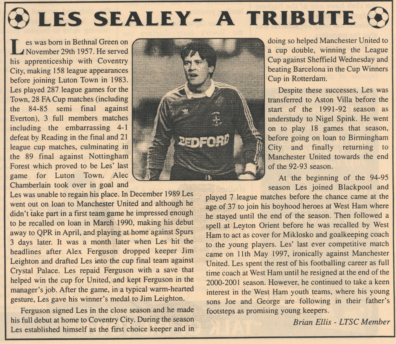 Les Sealey | Hatters Heritage | A History of Luton Town FC