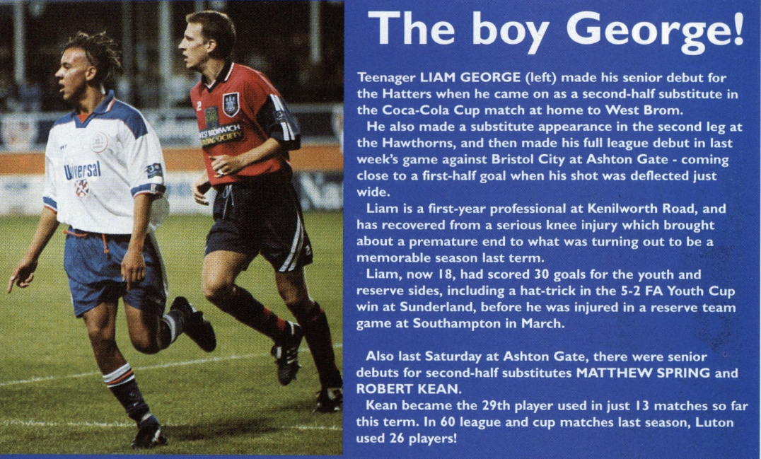 Liam George | Hatters Heritage | A History of Luton Town FC