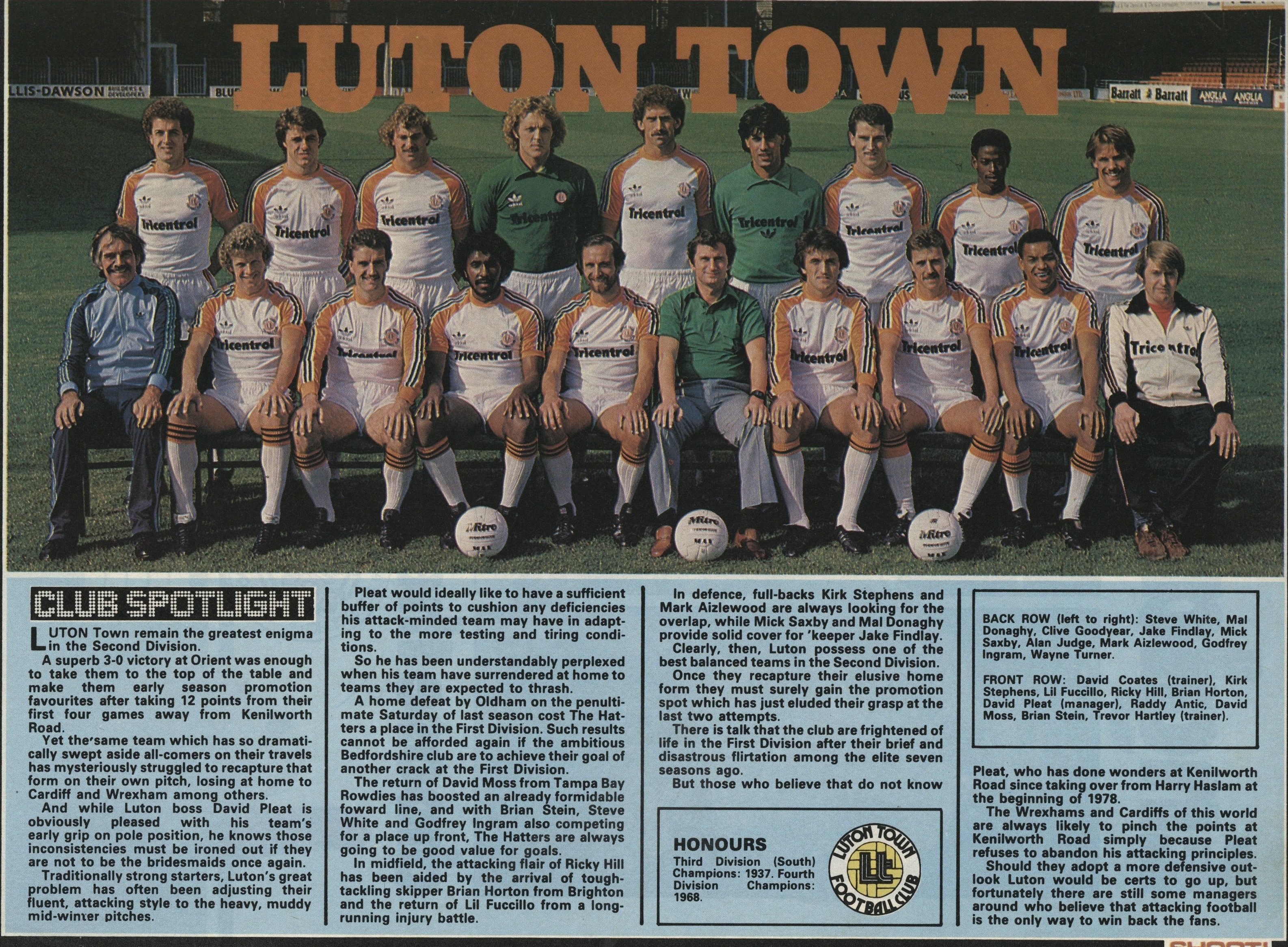 Luton Town Team Photo 1981-82 5 | Hatters Heritage | A History of Luton ...