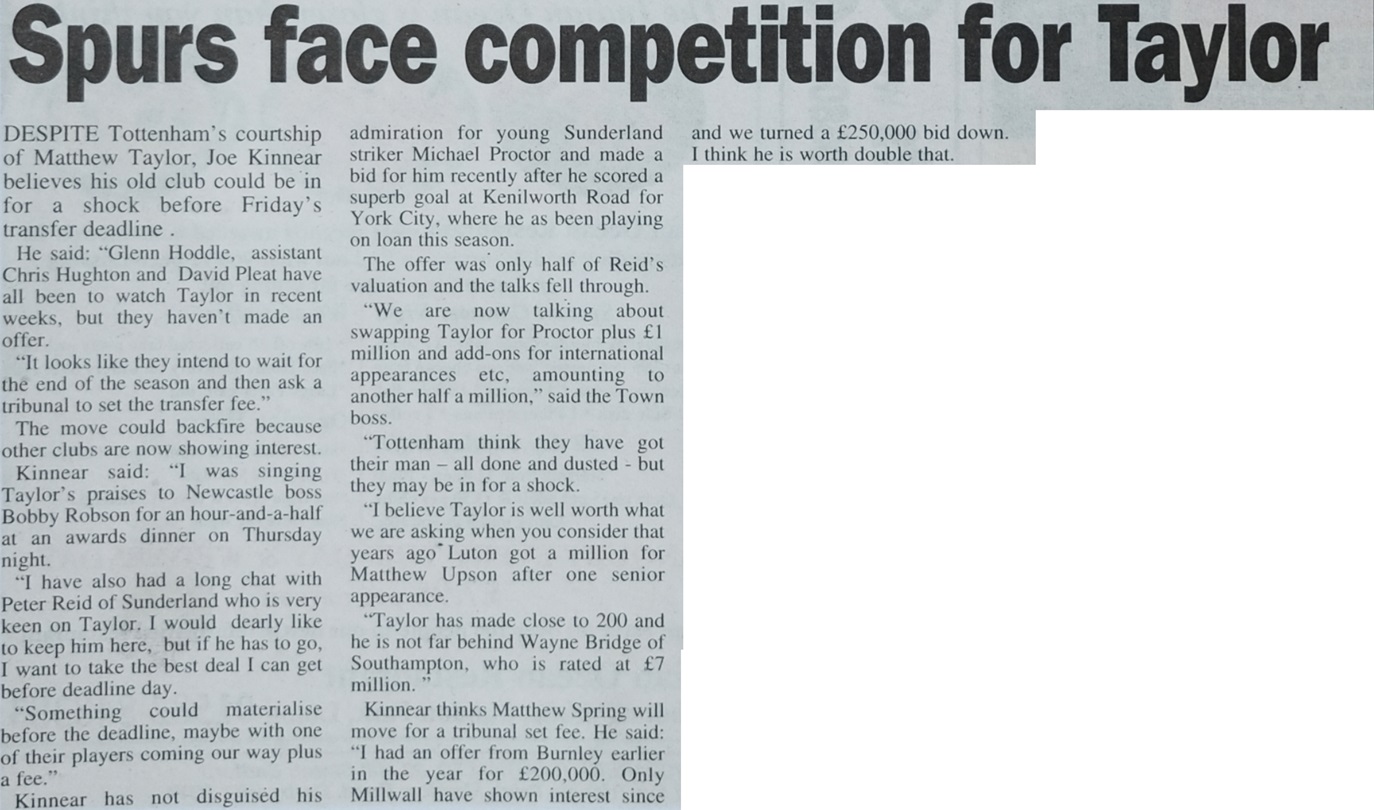 Matthew Taylor | Hatters Heritage | A History of Luton Town FC