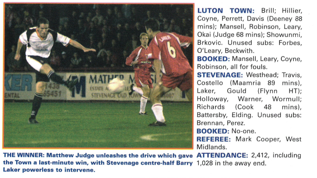Matthew Judge | Hatters Heritage | A History of Luton Town FC
