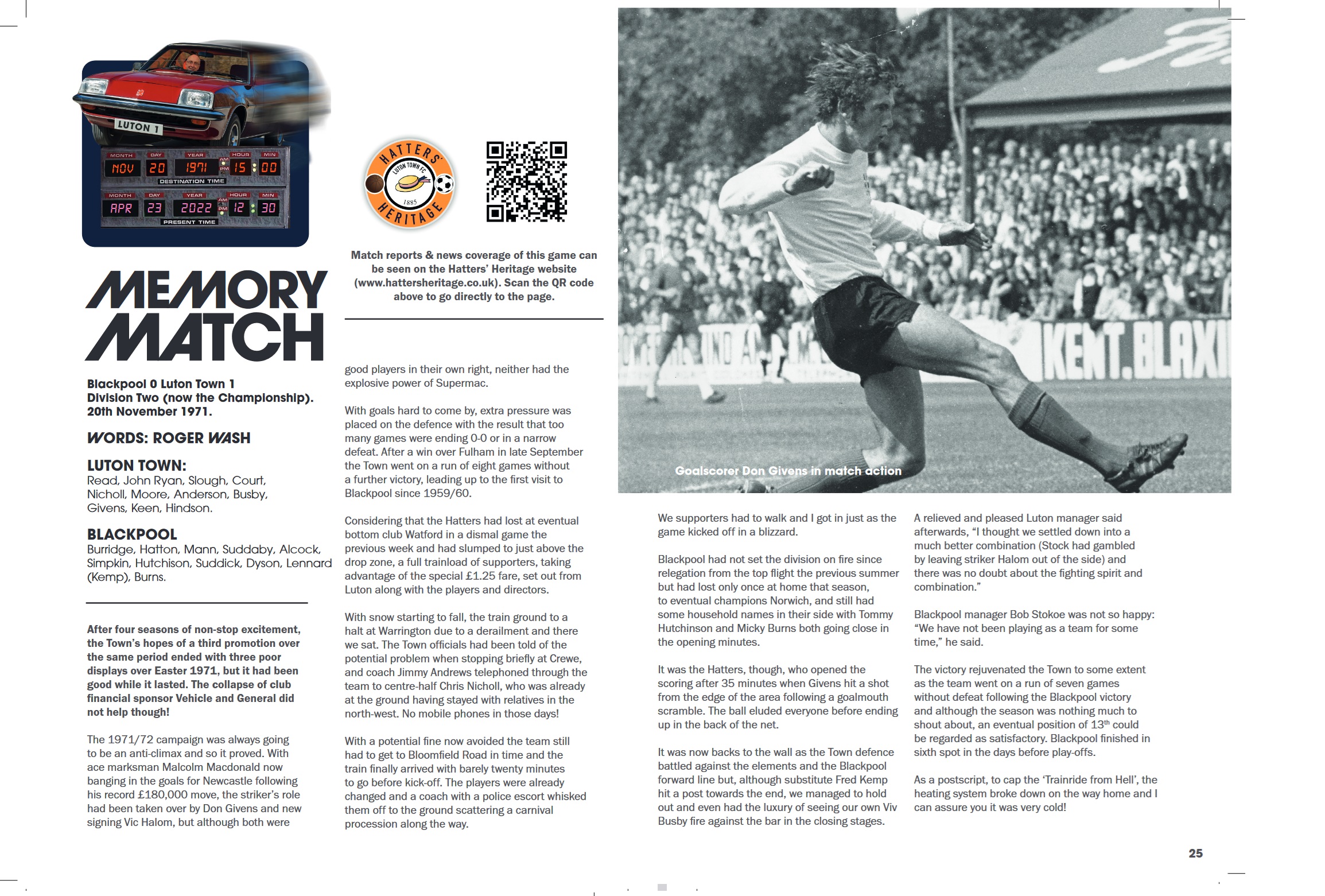 Blackpool vs Luton Town FC (20th Nov 1971) | Hatters Heritage | A ...