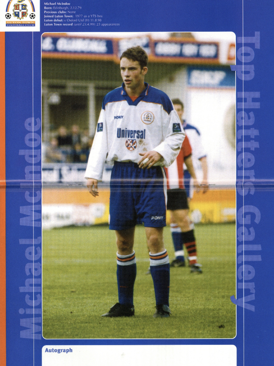 Michael McIndoe | Hatters Heritage | A History of Luton Town FC