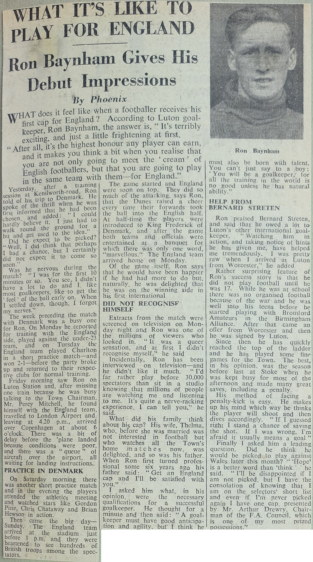 Ron Baynham | Hatters Heritage | A History of Luton Town FC