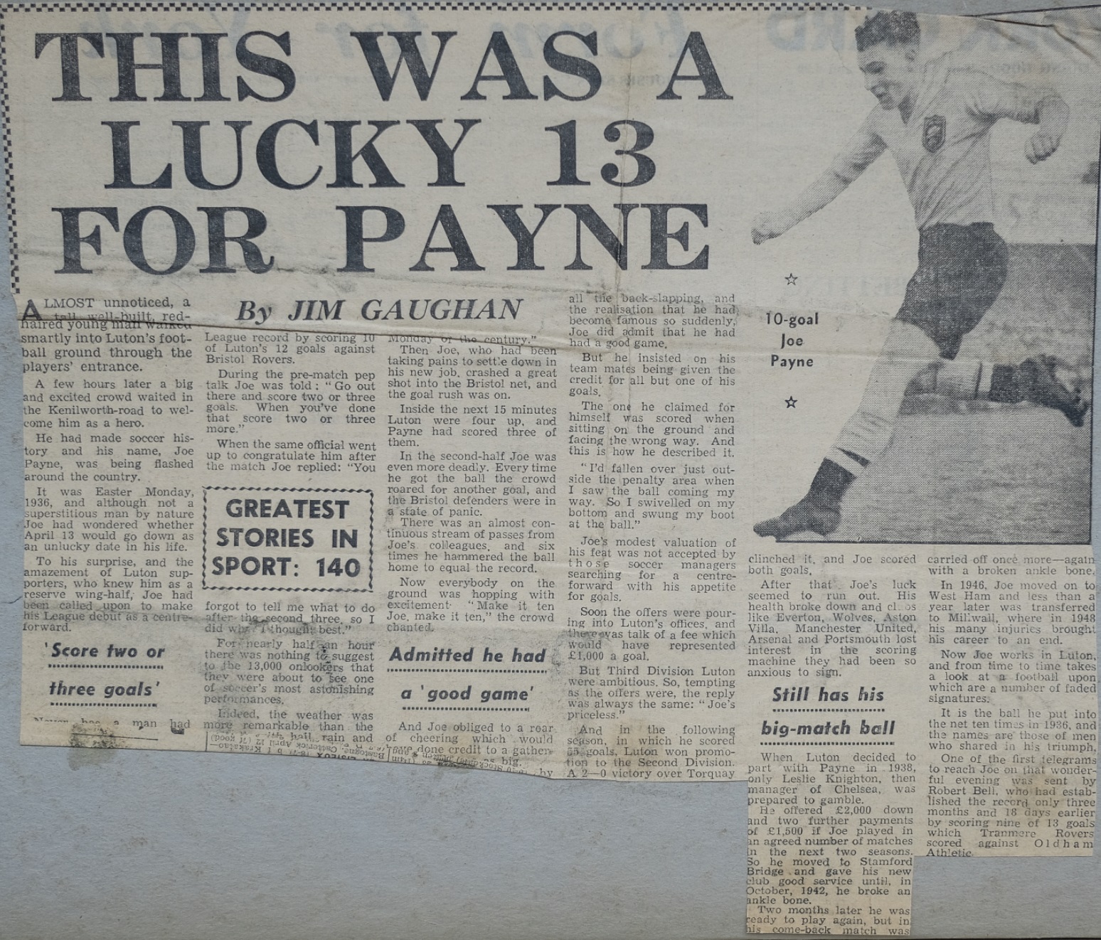 Joe Payne | Hatters Heritage | A History of Luton Town FC