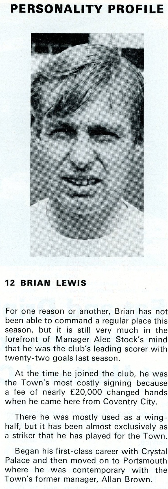 Brian Lewis | Hatters Heritage | A History of Luton Town FC