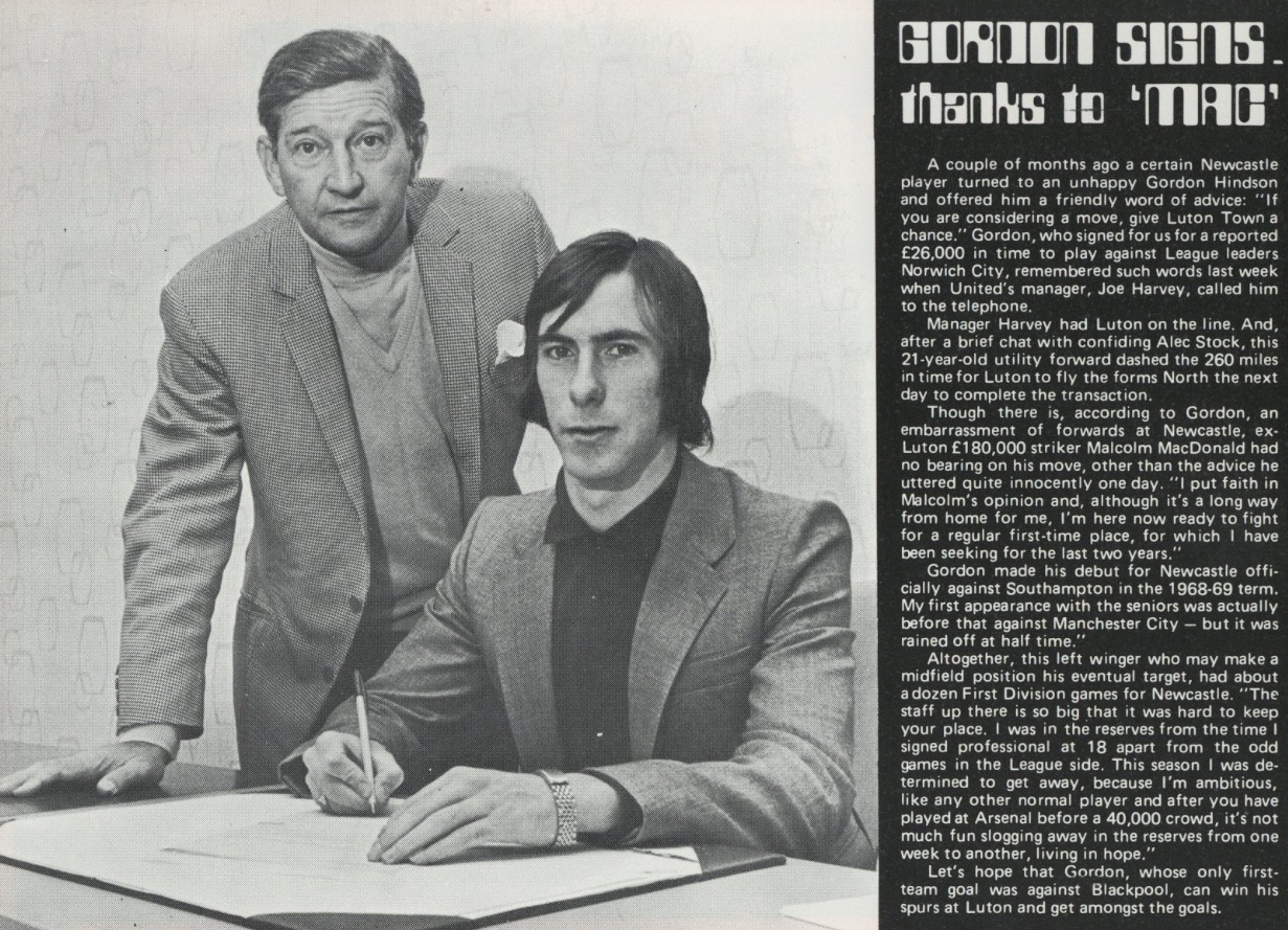 Gordon Hindson | Hatters Heritage | A History of Luton Town FC