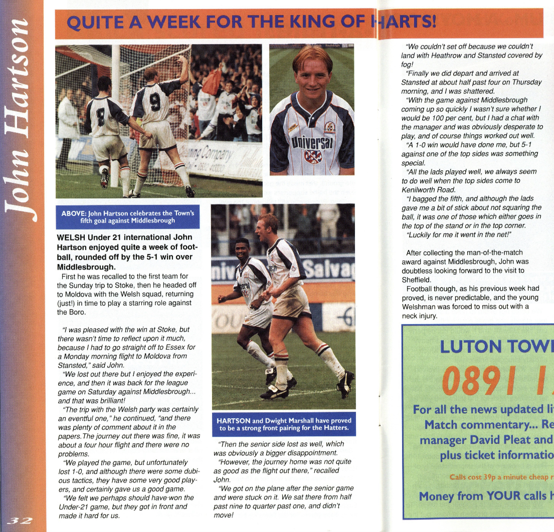 John Hartson | Hatters Heritage | A History of Luton Town FC