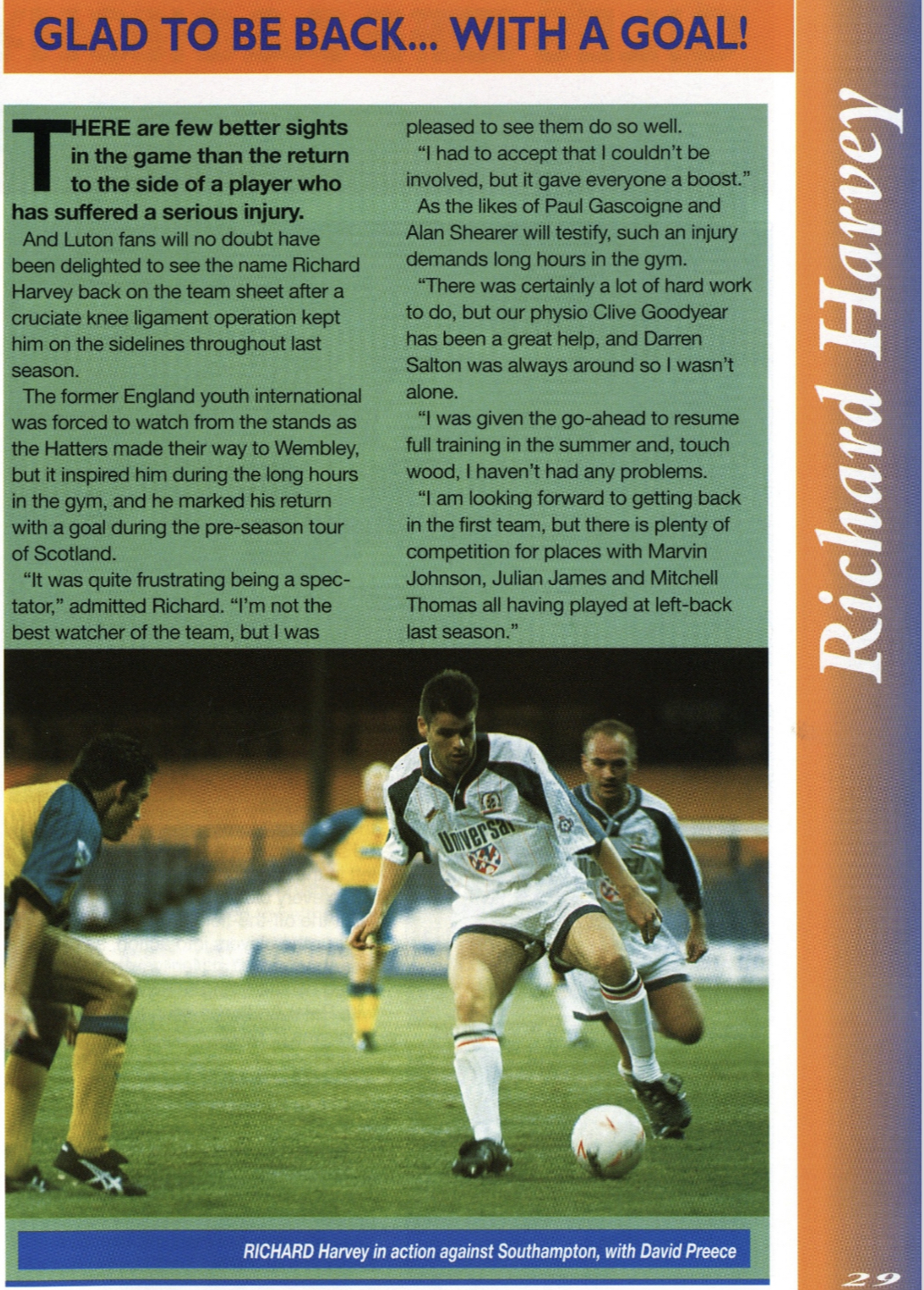 Richard Harvey | Hatters Heritage | A History of Luton Town FC