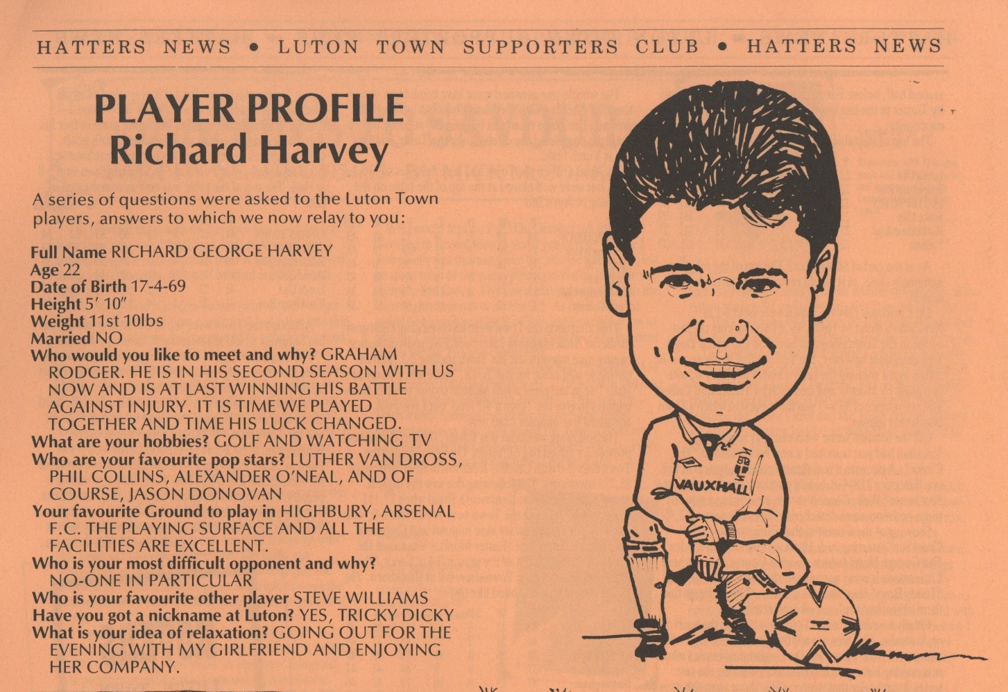 Richard Harvey | Hatters Heritage | A History of Luton Town FC