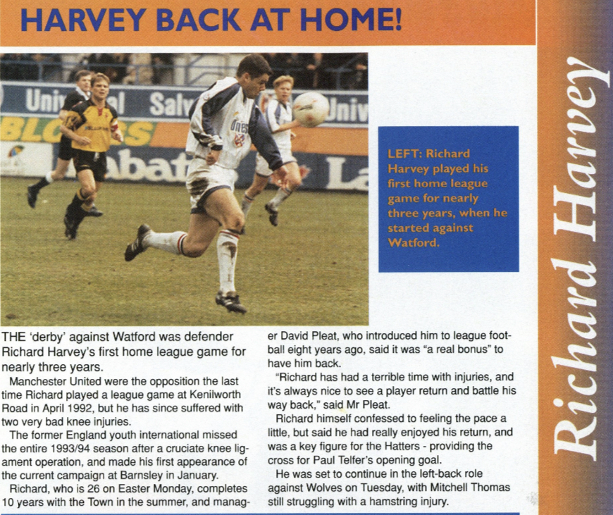 Richard Harvey | Hatters Heritage | A History of Luton Town FC