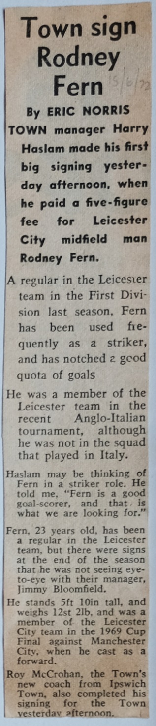 Rodney Fern | Hatters Heritage | A History of Luton Town FC