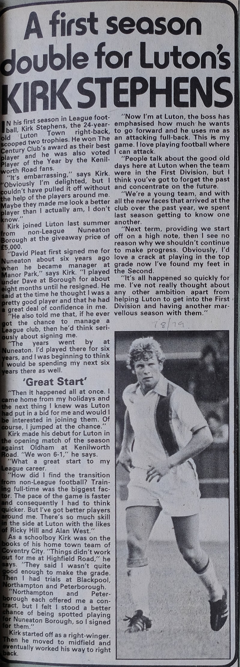 Kirk Stephens | Hatters Heritage | A History of Luton Town FC