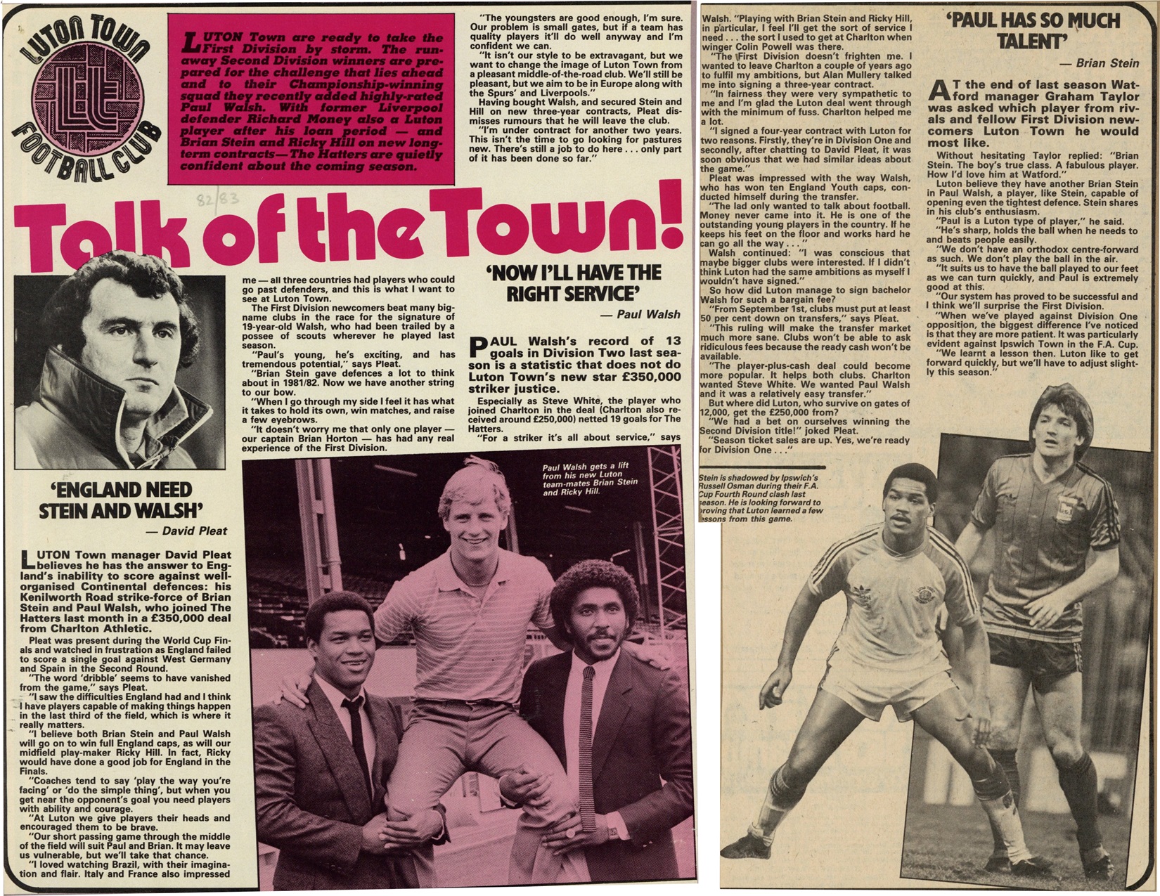 David Pleat | Hatters Heritage | A History of Luton Town FC