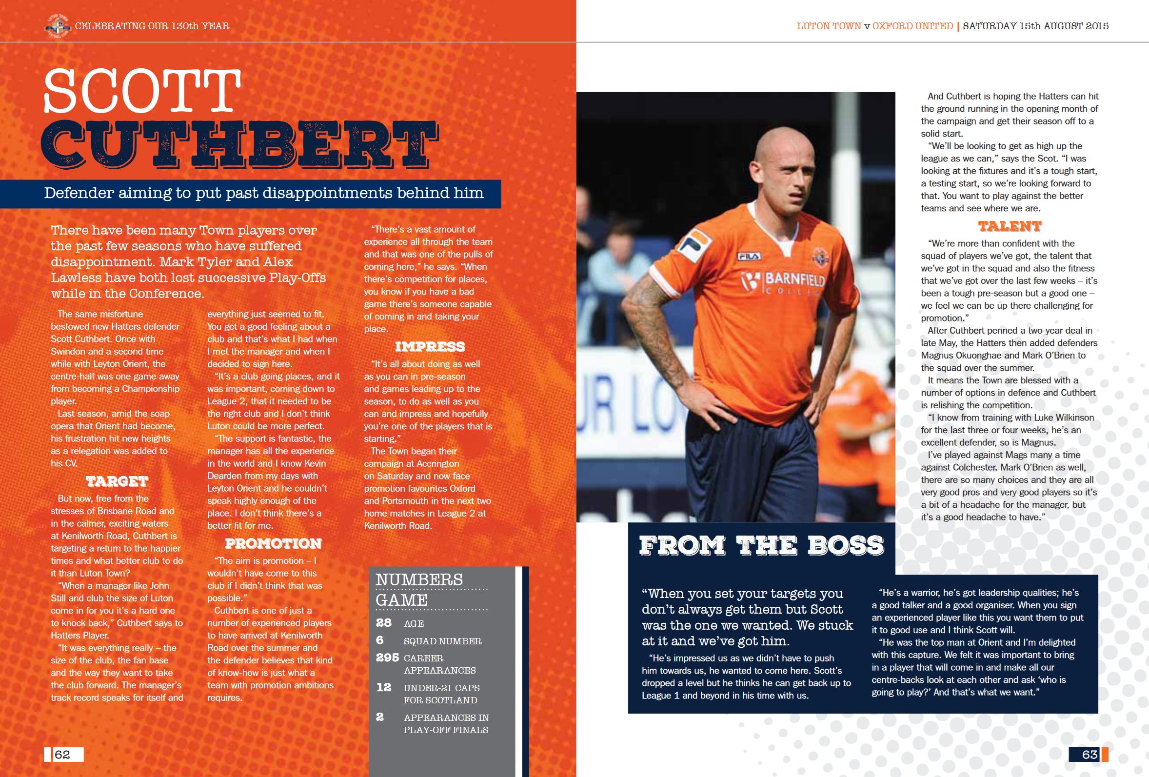 Scott Cuthbert | Hatters Heritage | A History of Luton Town FC