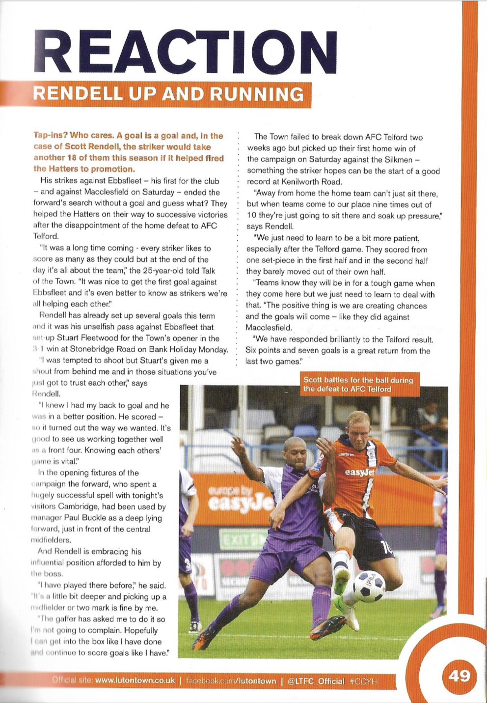 Scott Rendell | Hatters Heritage | A History of Luton Town FC