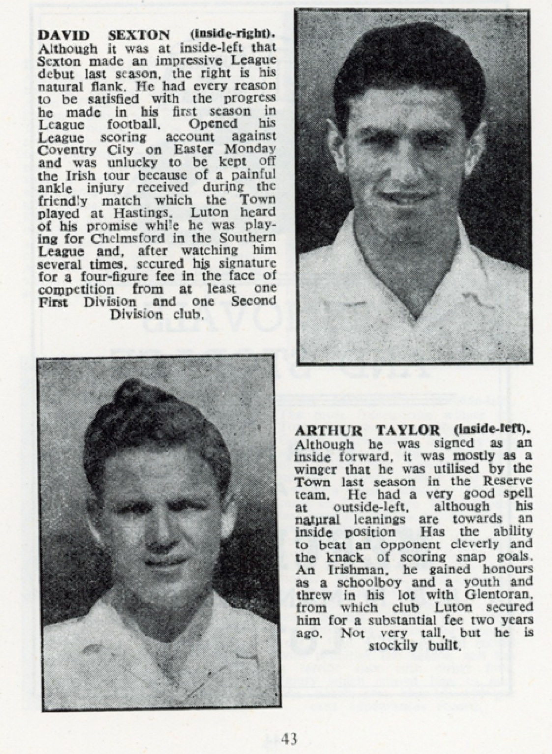 Arthur Taylor | Hatters Heritage | A History of Luton Town FC