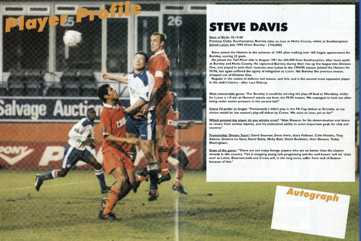 Steve Davis | Hatters Heritage | A History of Luton Town FC