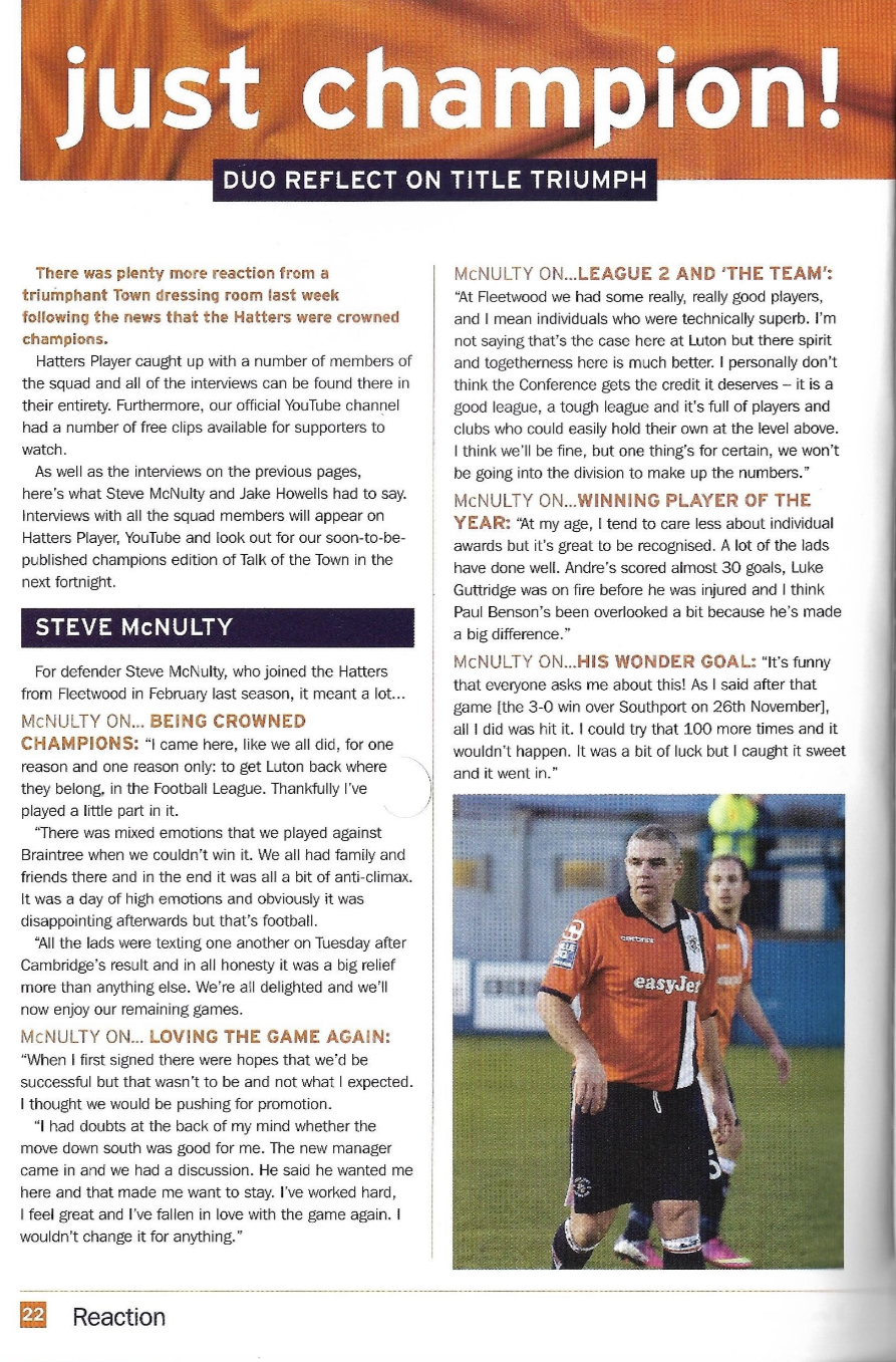 Steve McNulty | Hatters Heritage | A History of Luton Town FC