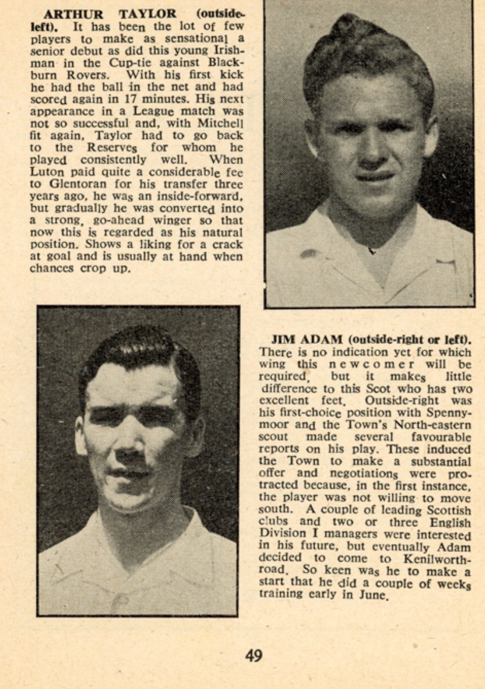 Arthur Taylor | Hatters Heritage | A History of Luton Town FC