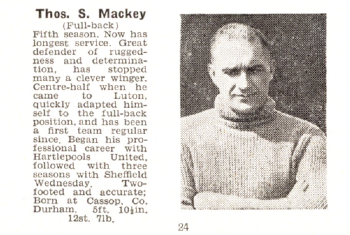 Tom Mackey | Hatters Heritage | A History of Luton Town FC