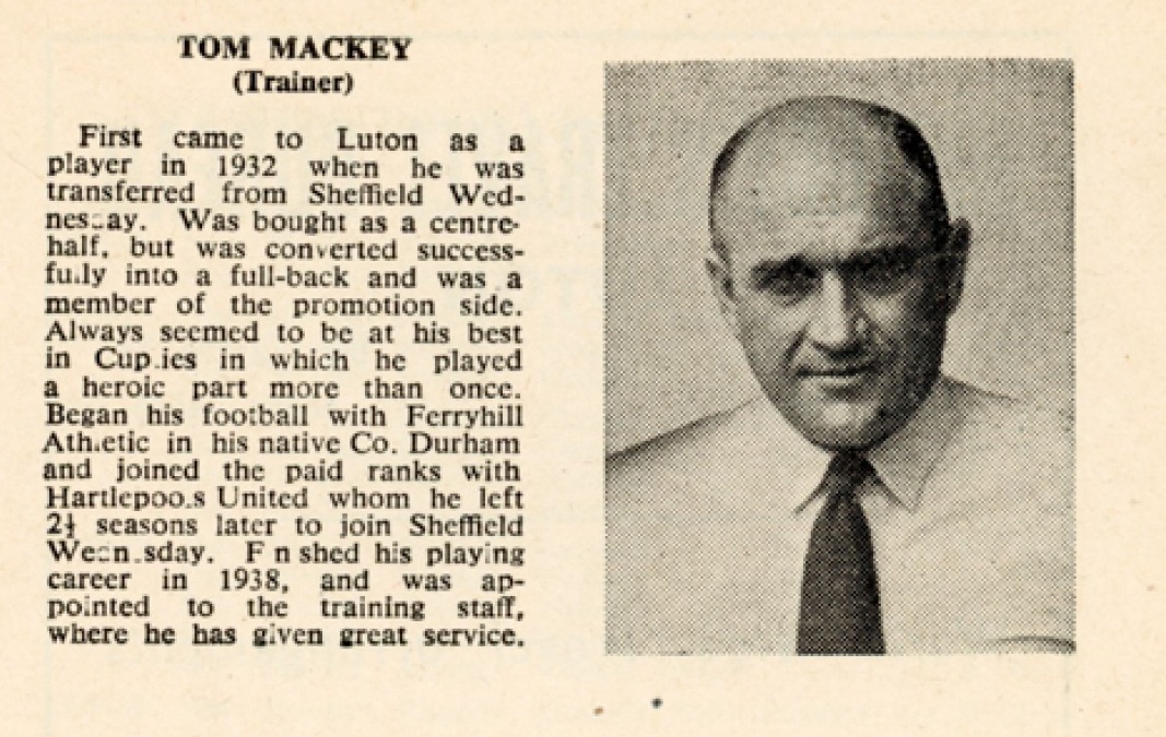 Tom Mackey | Hatters Heritage | A History of Luton Town FC