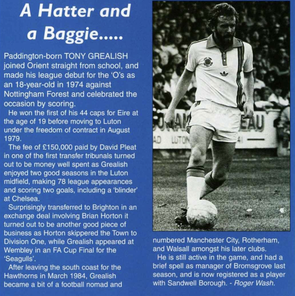 Tony Grealish | Hatters Heritage | A History of Luton Town FC