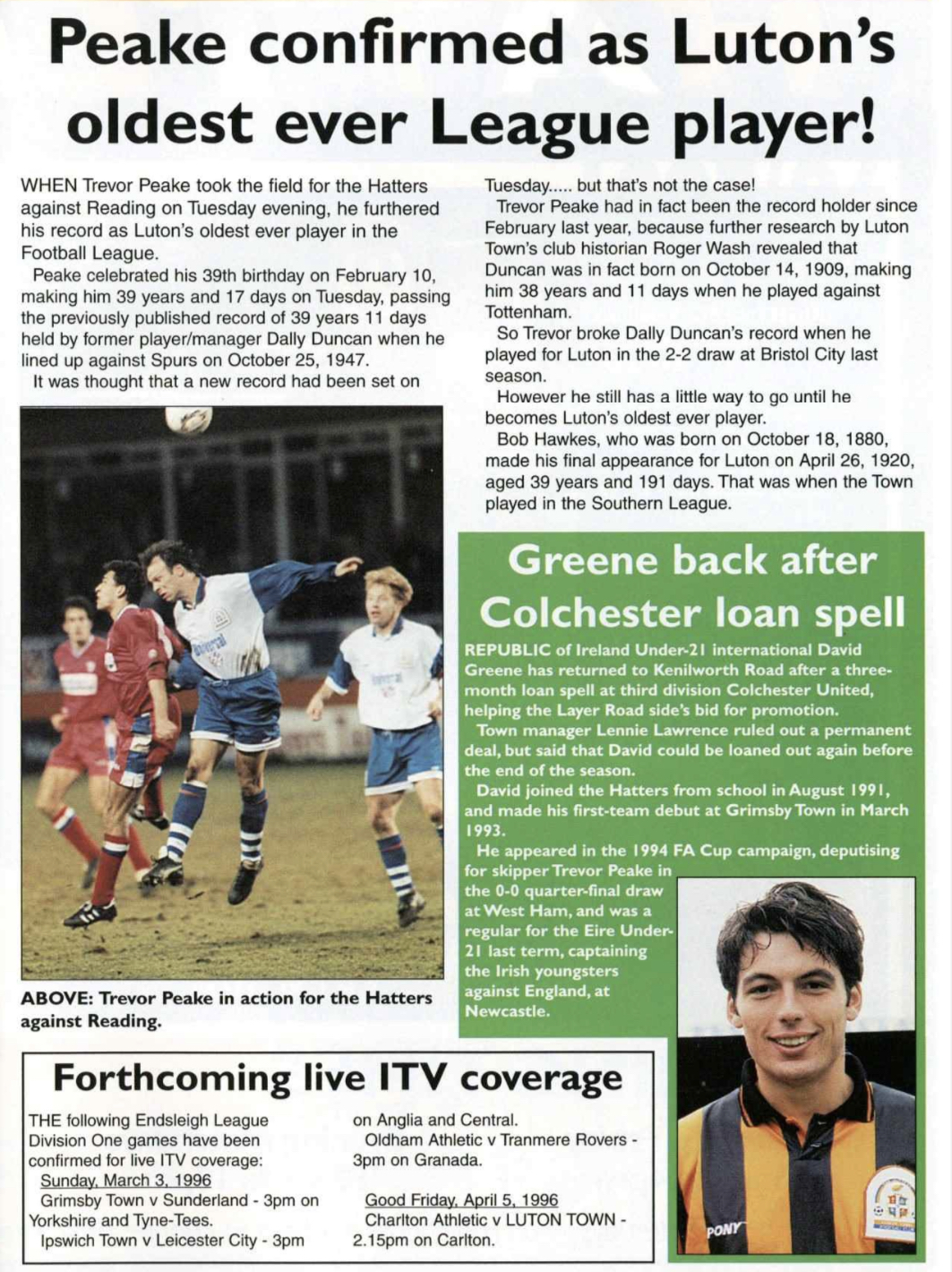 Trevor Peake | Hatters Heritage | A History of Luton Town FC