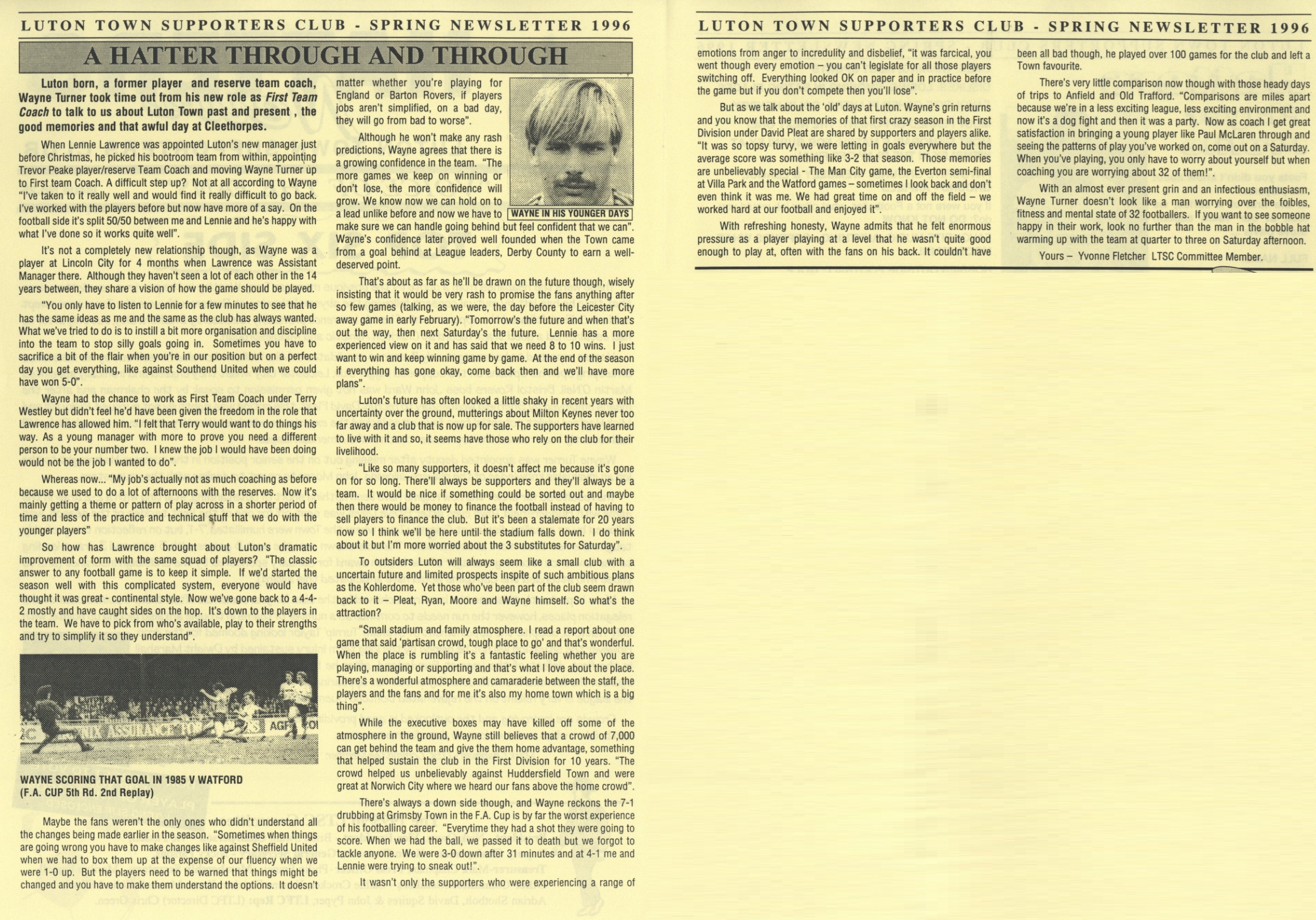 Wayne Turner | Hatters Heritage | A History of Luton Town FC