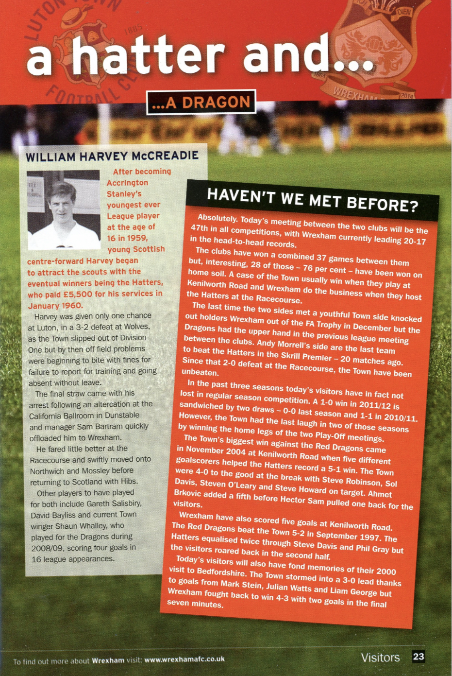 Harvey McCreadie | Hatters Heritage | A History of Luton Town FC