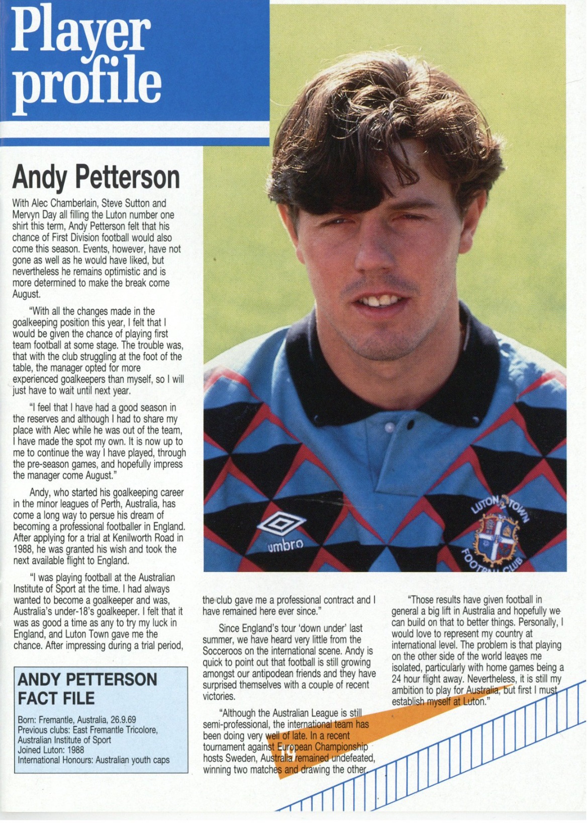 Andy Petterson | Hatters Heritage | A History of Luton Town FC