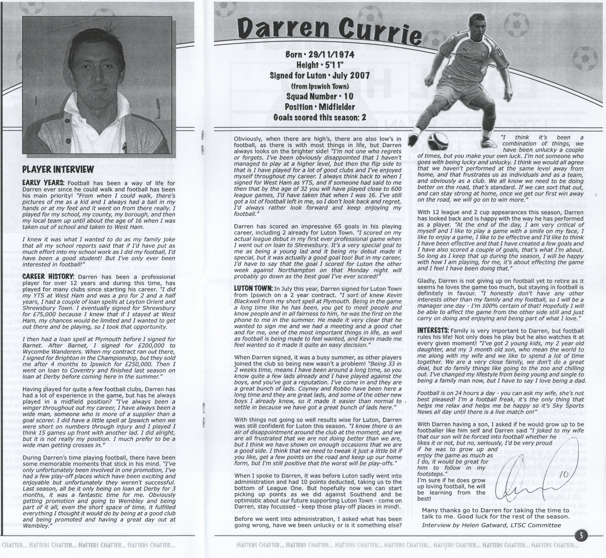Darren Currie | Hatters Heritage | A History of Luton Town FC