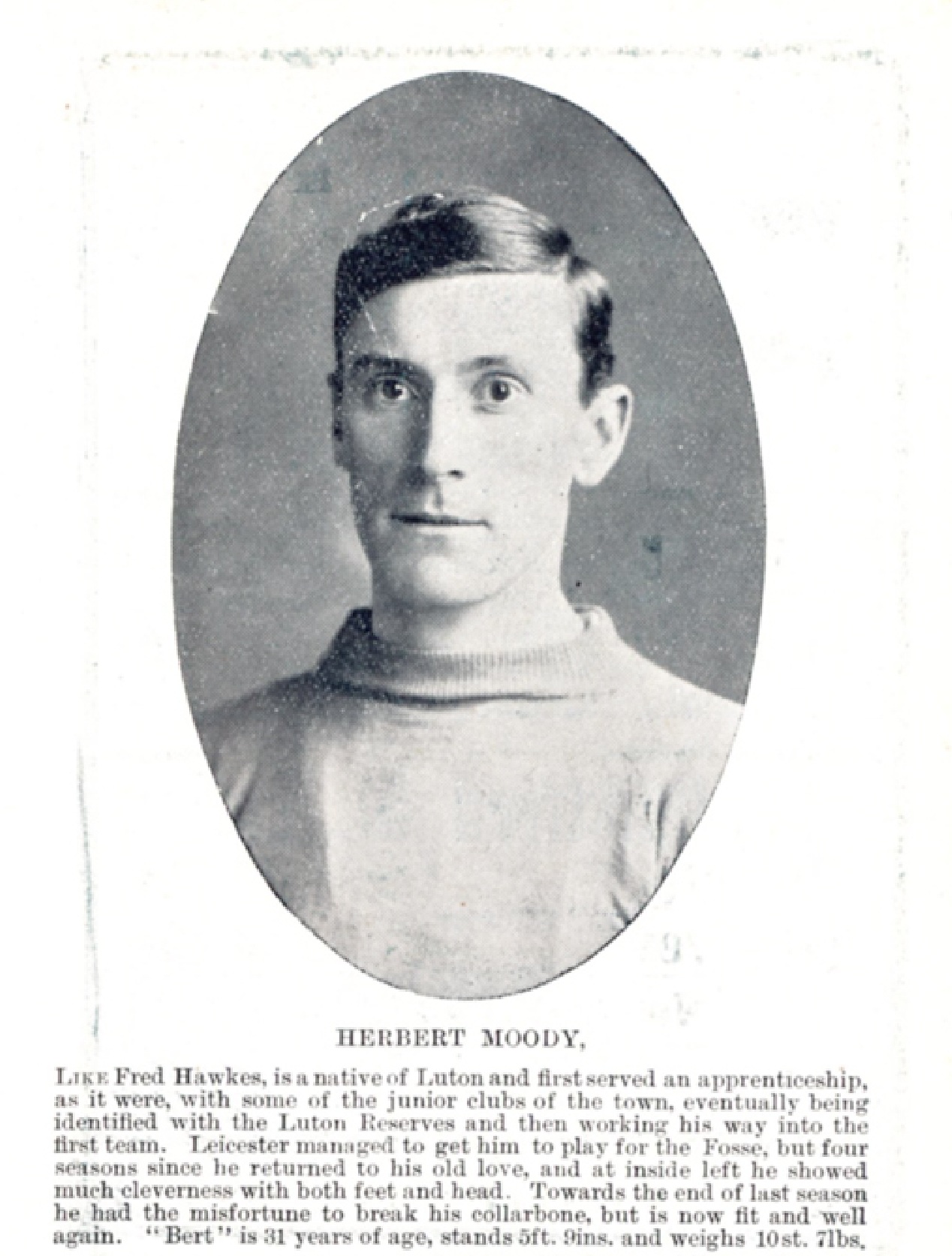 Herbert Moody | Hatters Heritage | A History of Luton Town FC
