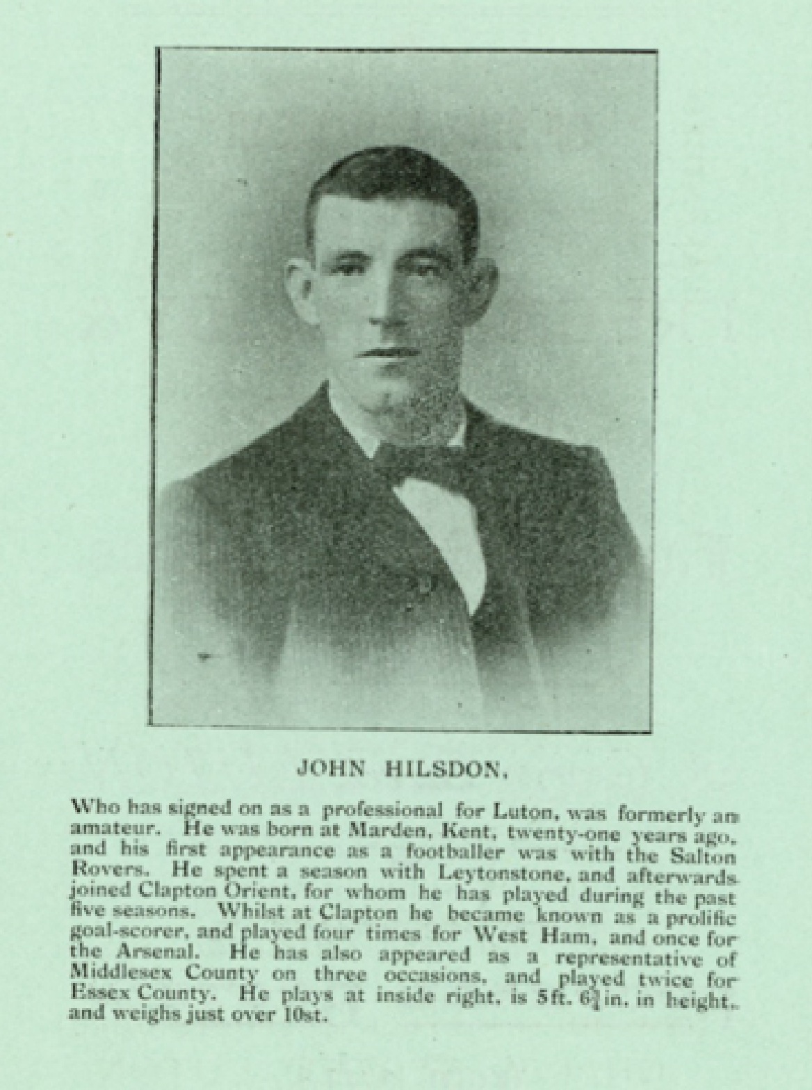Jack Hilsdon | Hatters Heritage | A History of Luton Town FC