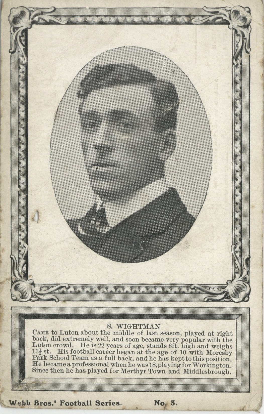 Sammy Wightman | Hatters Heritage | A History of Luton Town FC
