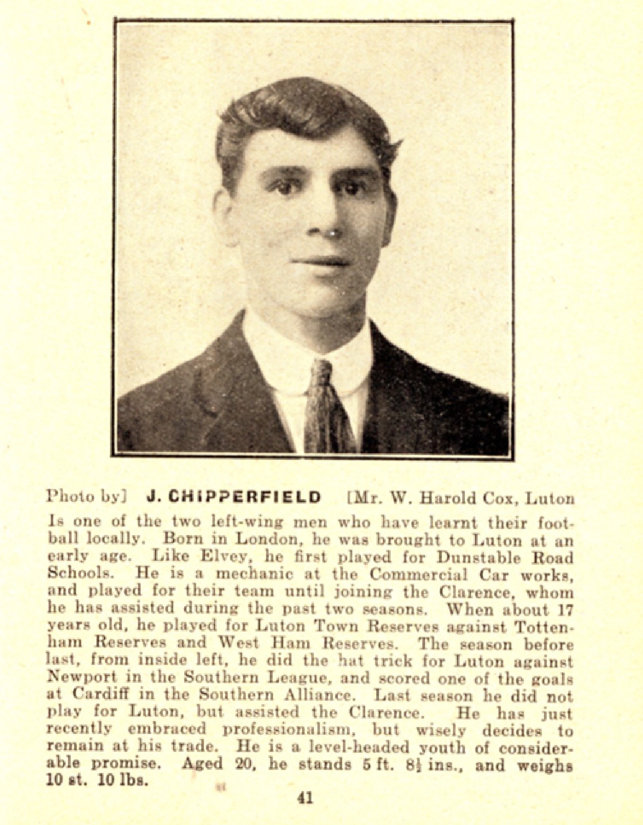 Jimmy Chipperfield | Hatters Heritage | A History of Luton Town FC