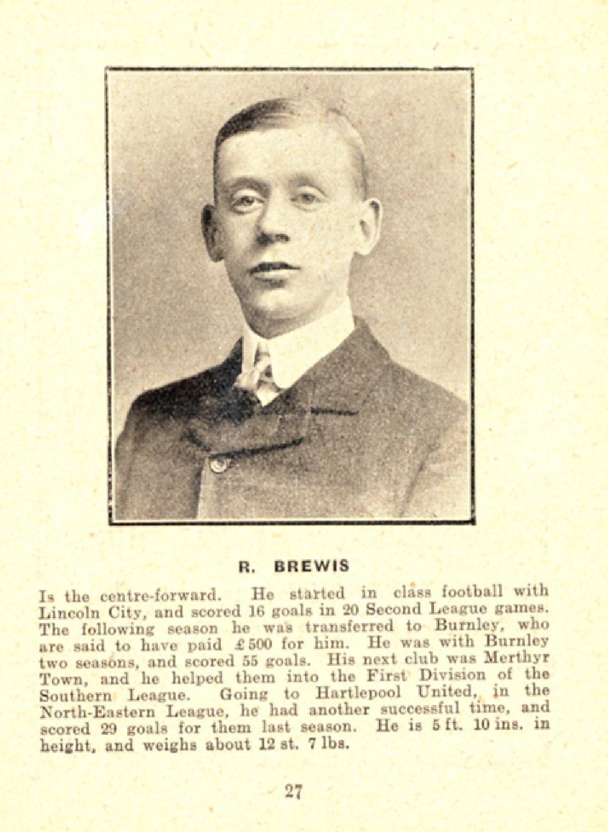 Robert Brewis | Hatters Heritage | A History of Luton Town FC