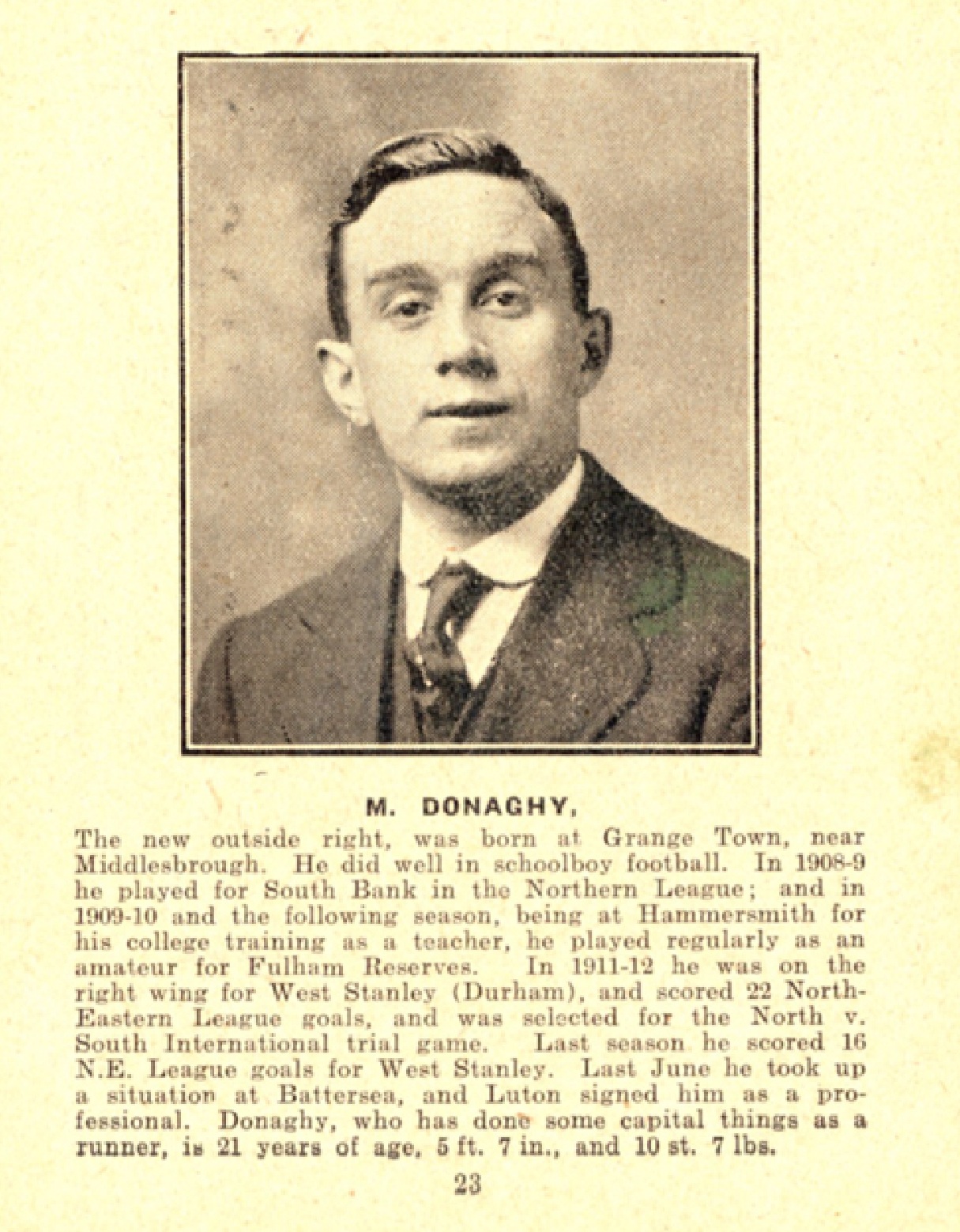 Michael Donaghy | Hatters Heritage | A History of Luton Town FC