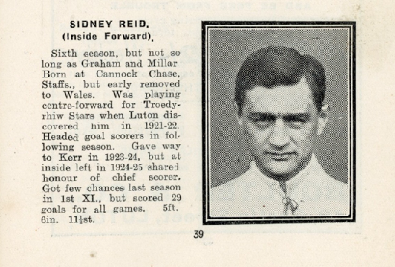 Syd Reid | Hatters Heritage | A History of Luton Town FC