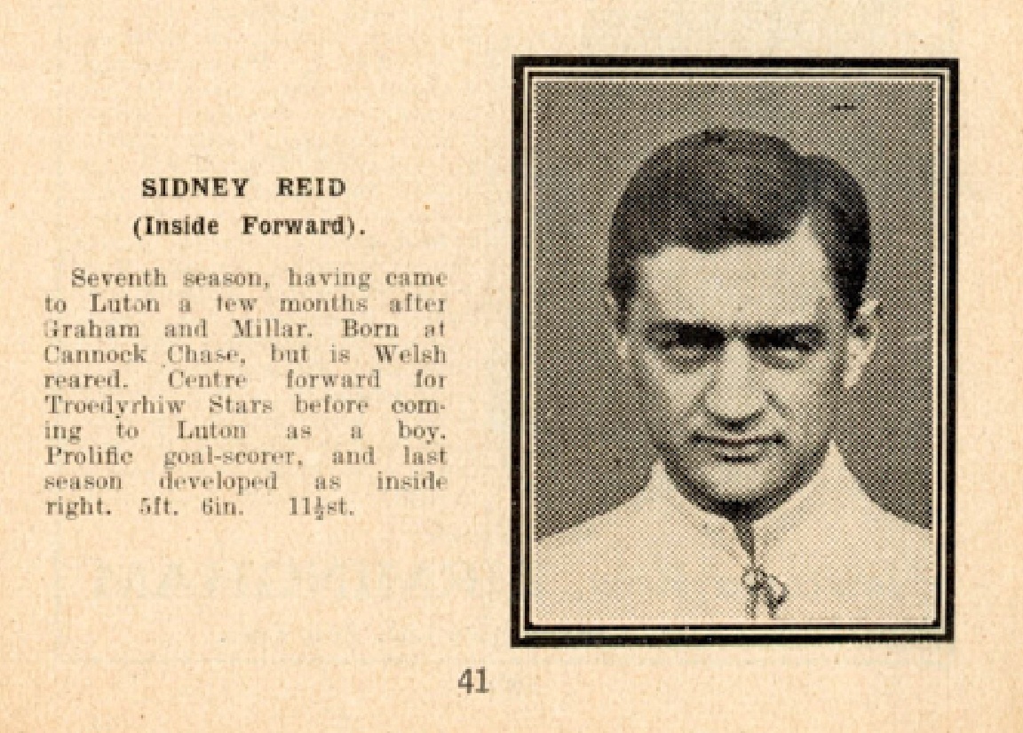 Syd Reid | Hatters Heritage | A History of Luton Town FC