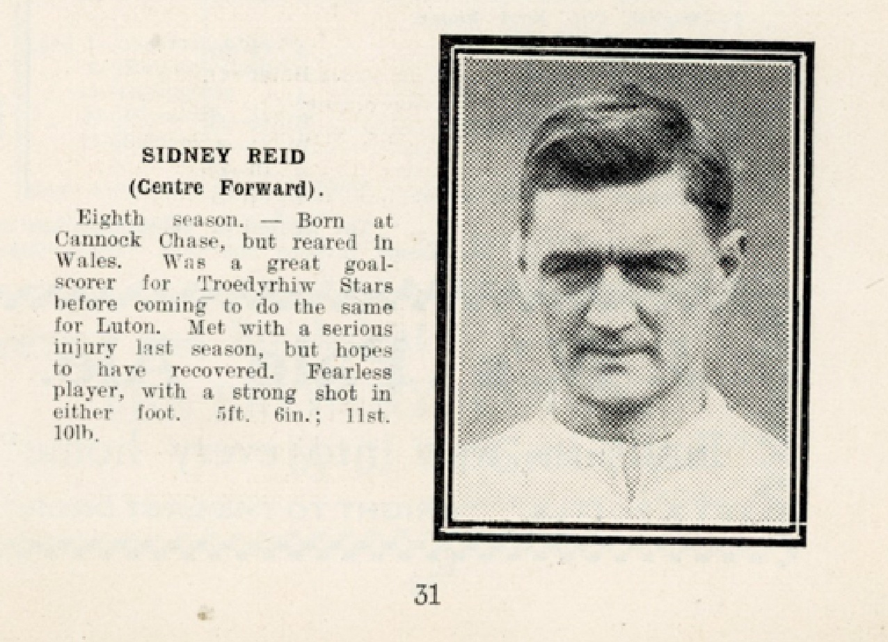 Syd Reid | Hatters Heritage | A History of Luton Town FC